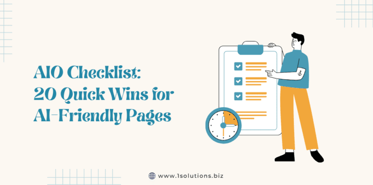 AIO Checklist: 20 Quick Wins for AI-Friendly Pages | 1Solutions